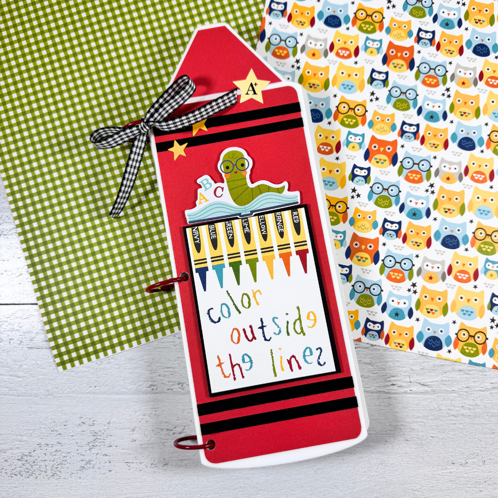 Crayon Shaped School Scrapbook Album Instructions – Artsy Albums